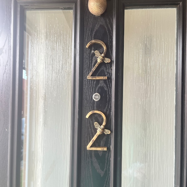 Brass Bee House Number, 4 Inch Heritage Finish - Etsy