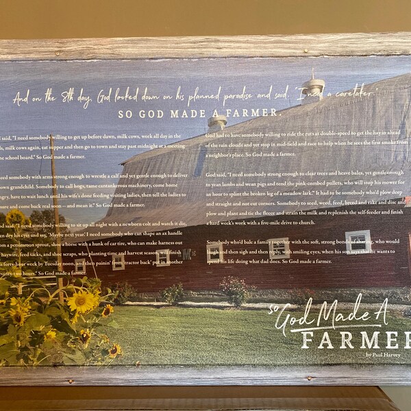 So God Made a Farmer by Paul Harvey Canvas Print, so God Made a Farmer ...