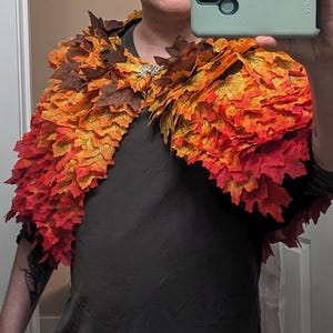 Autumn Cloak With Leather Leaf and Fungi Details - Etsy