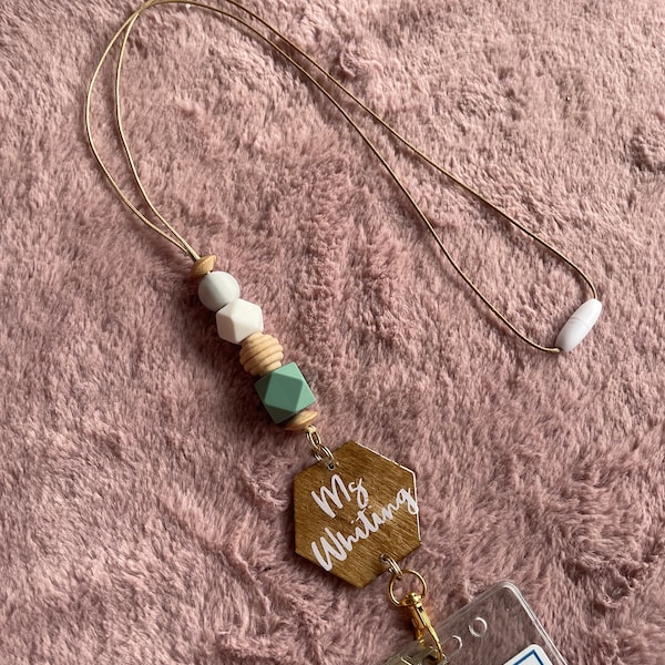 Personalized Beaded Teacher Lanyard – Boho Badge Holder With Breakaway ...