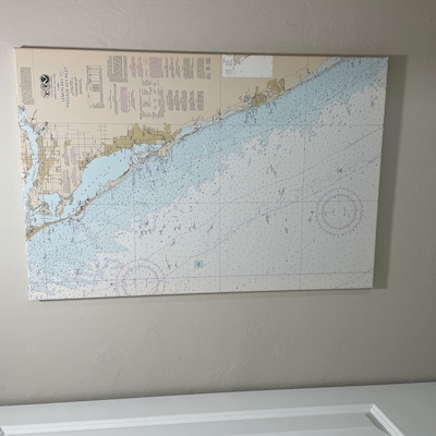 CUSTOM Nautical Map / Chart Printed on Canvas, Acrylic, or Metal Most ...