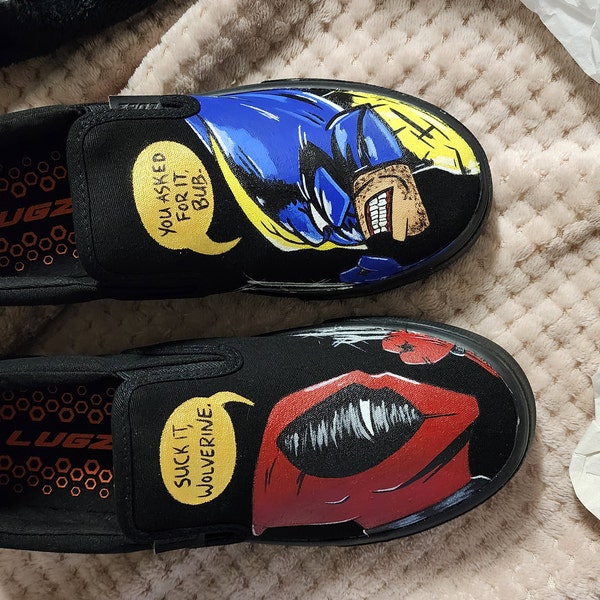 Custom Deadpool/wolverine Shoes - Etsy
