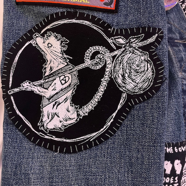 Traveler Rat Patch - Folk Punk Hitchhiking Rat - Original Design ...