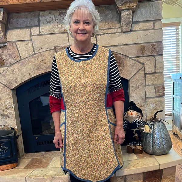 Grandma Old Fashioned Full Apron in Warm Tan Floral Size XL - Etsy