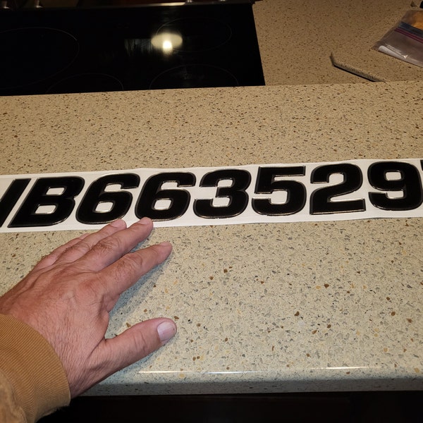 Wake Series Domed Boat Lettering White Center / Chrome Outline Raised ...