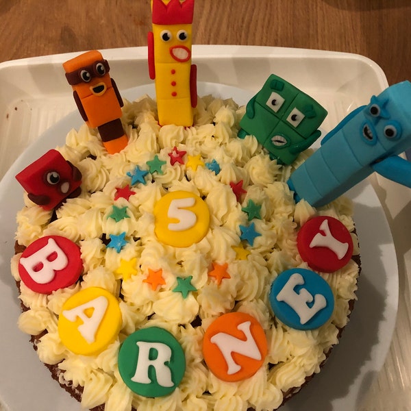 Handmade Edible Number Blocks Numberblocks Cake Topper Decoration ...