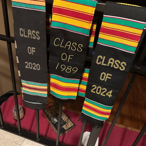 Authentic African Kente Cloth Stole, Scarf, Made in Ghana, Graduation ...