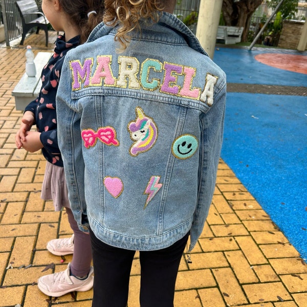 Mermaid Jacket Jean Girls Patch Jacket Custom Mermaid Girls Jacket ...