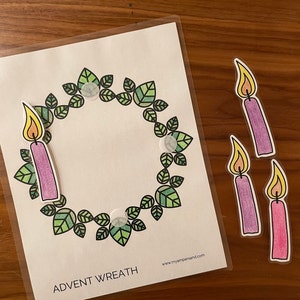 Advent Wreath Printable Activity, Advent, Catholic, Digital File ...