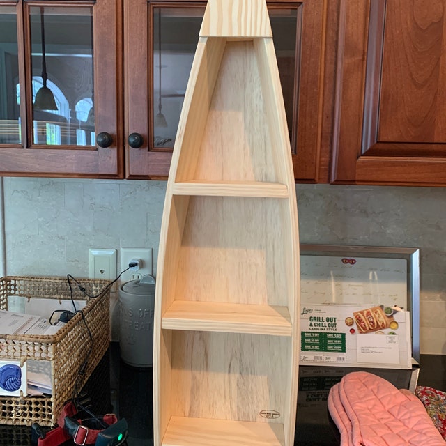 Handmade Wooden Boat Shelf and Canoe Shelves by RabonRiverRunners