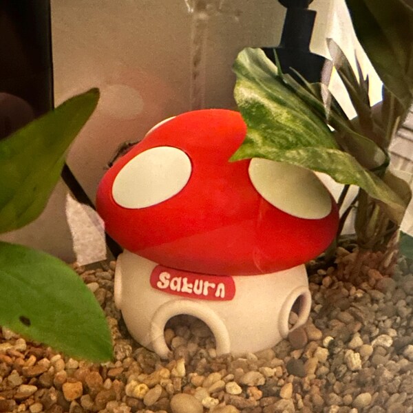 Mushroom Cave Aquarium Ornament, Customizable Fish & Shrimp Tank Decor ...