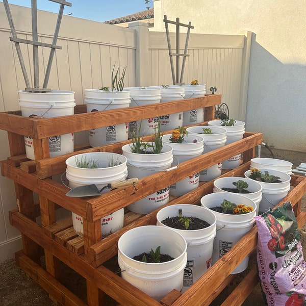 5-gallon Bucket DIY Garden Stand (8 Buckets) | PDF Download - Etsy