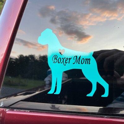 Boxer Decal, Boxer Window Decal, Boxer Laptop Decal, Pet Decal, I Love ...