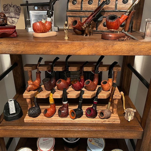 Solid Oak Pipe Display Stand - Etsy