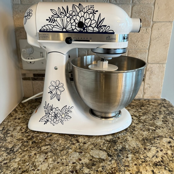 Floral Inspired Design Kitchenaid Mixer Decal Sticker| Kitchen Mixer ...