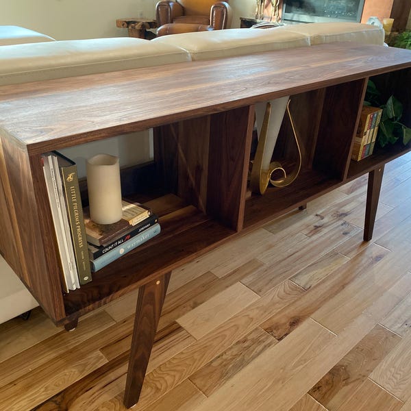 Lowboy Record Player Console / Customizable Vinyl Cabinet / Solid ...