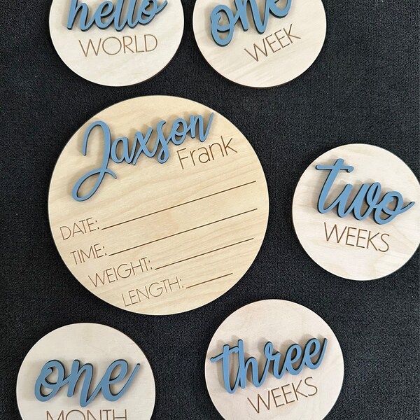 Baby Announcement Sign With Birth Stats | Baby Name Reveal Sign ...