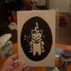 Magical Wizard Cat Linocut Block Print 4 X 6 Mini Print Printmaking ...