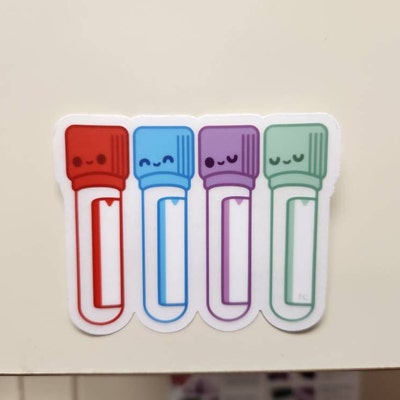 Transparent Blood Tube Vinyl Sticker, Phlebotomy Sticker, Biology ...