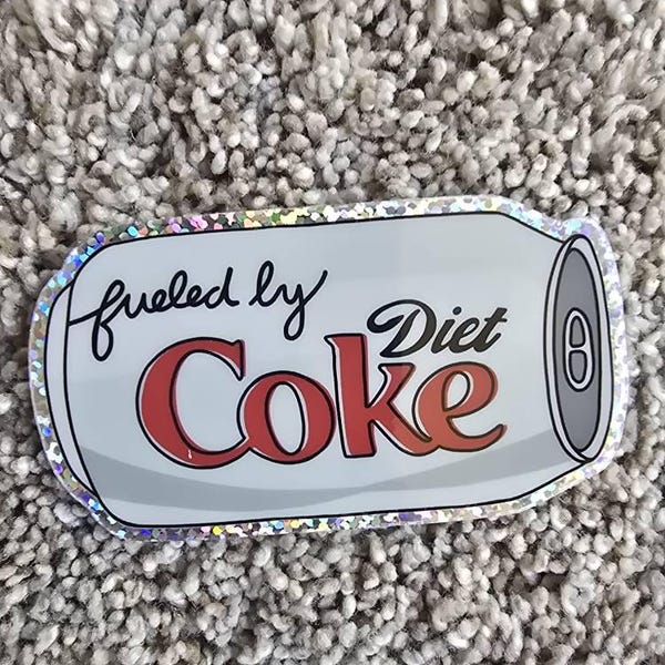 Special Edition GLITTER Fueled by Diet Coke Sticker | Waterproof Vinyl ...