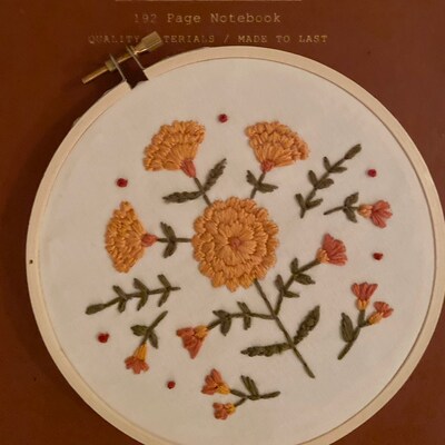 Marigold Embroidery Kit, October Embroidery Kit, DIY Embroidery, Birth ...