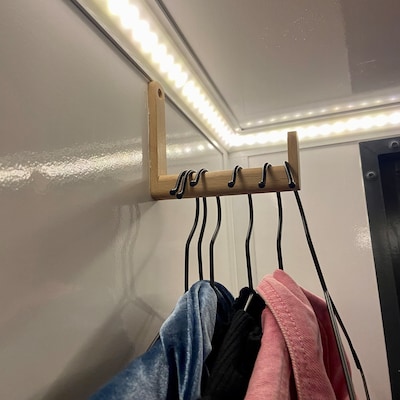 Self-adhesive Oak Wooden Rounded Wall Hooks Sets, Danish Oil Finish ...