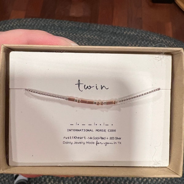 Twin Bracelet Set Rose Gold and Silver Morse Code Twin Sisters Matching ...