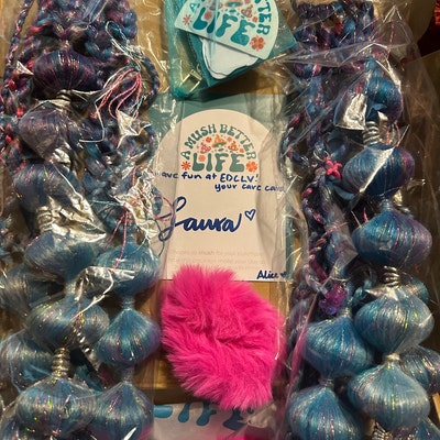 PAIR of Braided Ponytails, Bright Pink Festival Hair, Pink Rave Braids ...