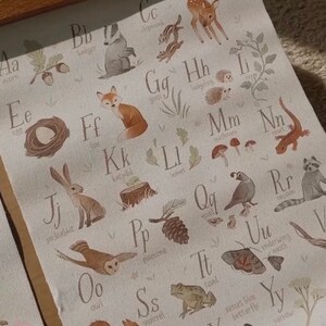 Woodland Alphabet Poster Woodland Alphabet Print Woodland | Etsy