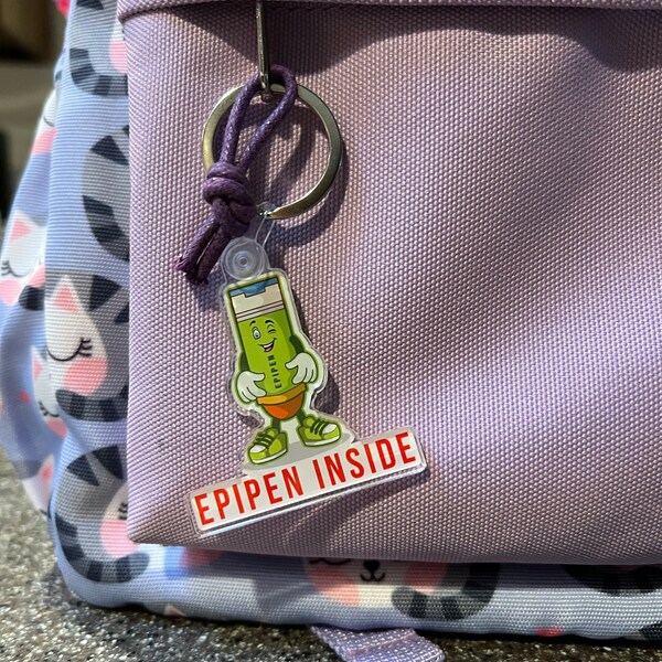 Epipen Inside Keychain Anaphylactic Food Allergies Awareness Bag ...