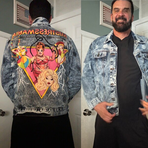 Hand Painted Denim Jacket Pop Art Jacket Custom Jacket With Art ...