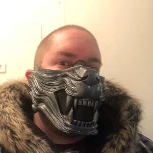 Wolf Mask Wolf Oni Berserk Menpo Mask Samurai Fenrir - Etsy