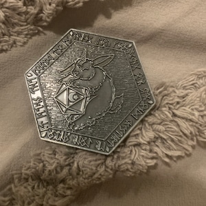 Solid Metal D2 Coin Featuring an Almiraj Dice Guardian Dicebound ...