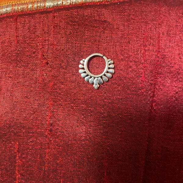 Tribal Nose Ring, Indian Nose Ring, Sterling Silver Nose Ring Piercing ...