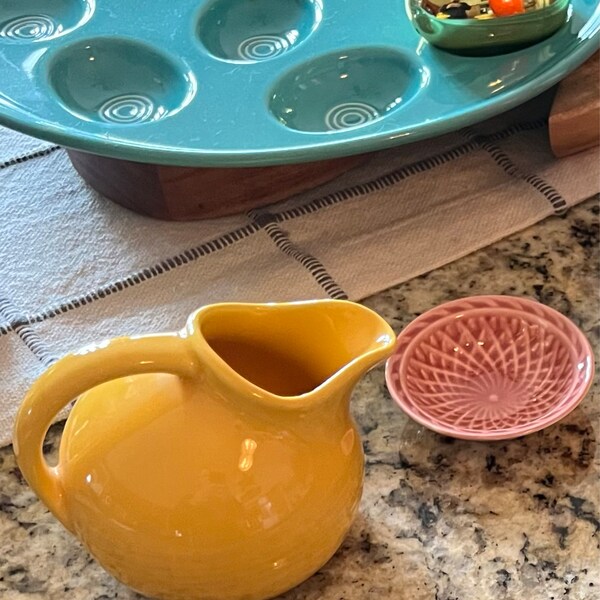 Vintage Fiesta Ware Turquoise Blue #7 Mixing or Nesting Bowl Fiestaware ...