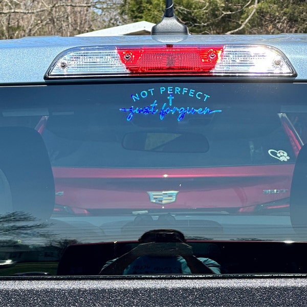 Not Perfect Just Forgiven Cross Decal, Christian Decal, God Car Decal ...