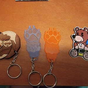 Mini Glow Paw Keychain / UV Glowing Furry Fandom Paws - Etsy