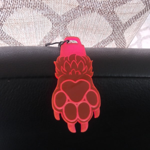 Mini Glow Paw Keychain / UV Glowing Furry Fandom Paws - Etsy