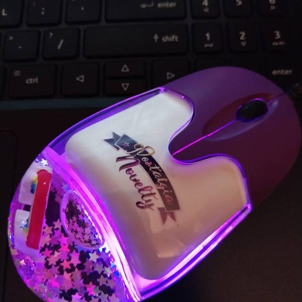 Purple LIQUID AQUA Mouse for Computer With Rainbow- USB, Y2K, Frutiger ...