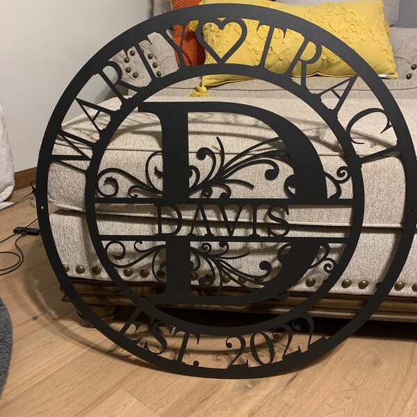 Personalized Family Name Metal Sign, Custom Metal Monogram，last Name ...