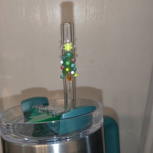 Opal Octopus on White GLASS STRAW Custom Straws Reusable Straws Opal ...