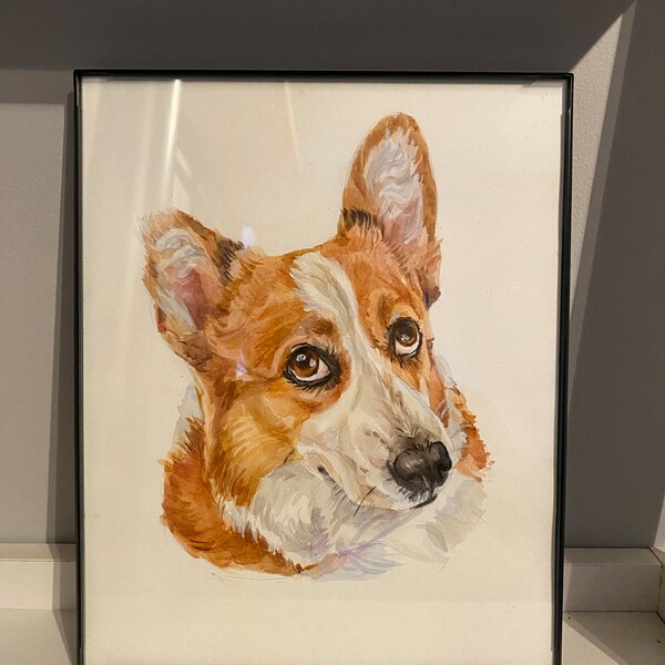 Custom Corgi Art | Dog Portrait | Pet Portraits | Dog Mom Cute Gifts ...