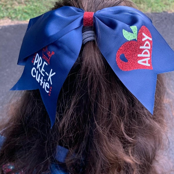School Apple Personalized Bows - Etsy