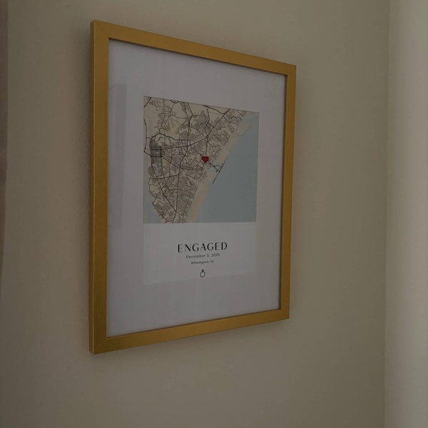 Engagement Gift for Couple • Where We Got Engaged Map • Personalized ...