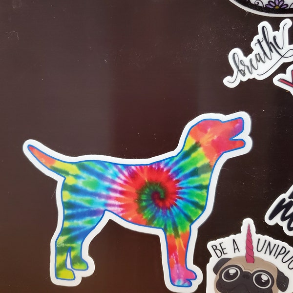 Lab Labrador Colorful Tie Dye Dog Sticker Die Cut Digitally Printed ...