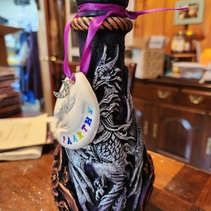 Triple Moon Urn, Pentacle Memorial Pet Urn, Small Keepsake Jar for ...