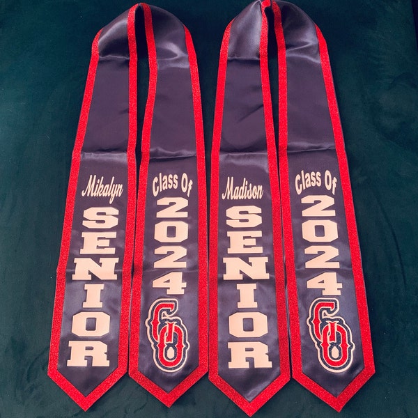60 Inch 2026 Senior Night Graduation CHEER Stole (optional Bow) - Add ...