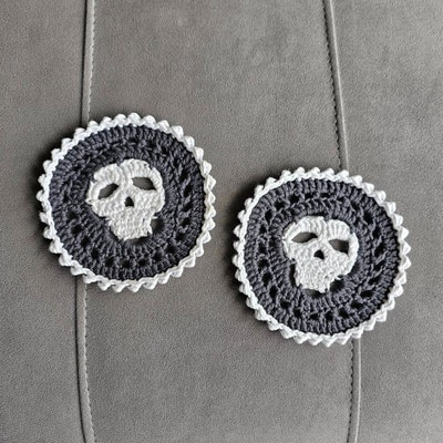 Crochet Pattern Mr Bones Skull Coaster Digital PDF - Etsy