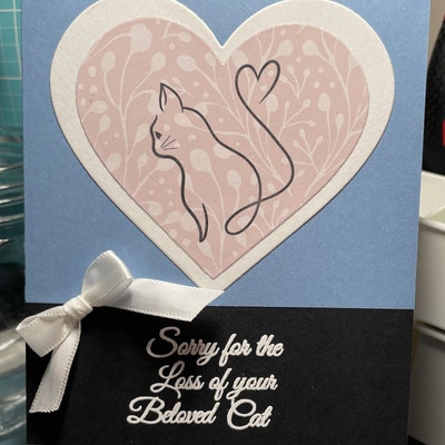 Sympathy Card Cat, Cat Bereavement Card, Cats Sympathy Card, Cat ...