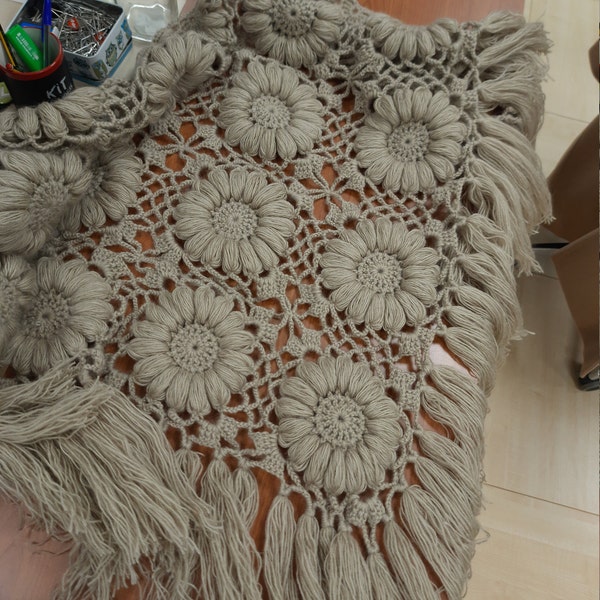 Angora Shawl, Crochet Shawl, Wedding Shawl, Bridesmaid Shawl, Braidmaid ...